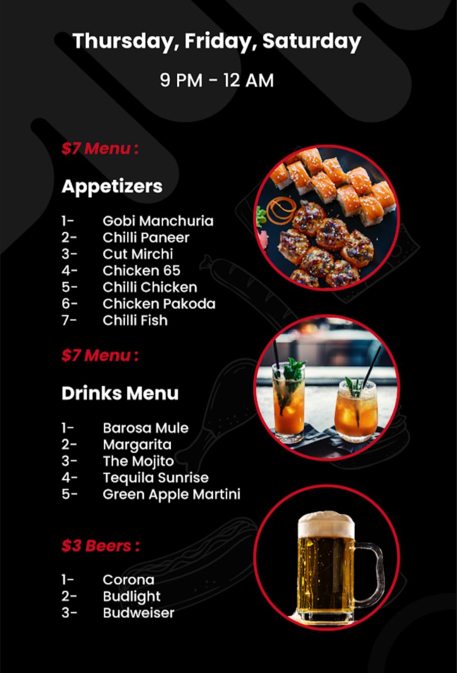Happy Hours – Barosa Indian restaurant